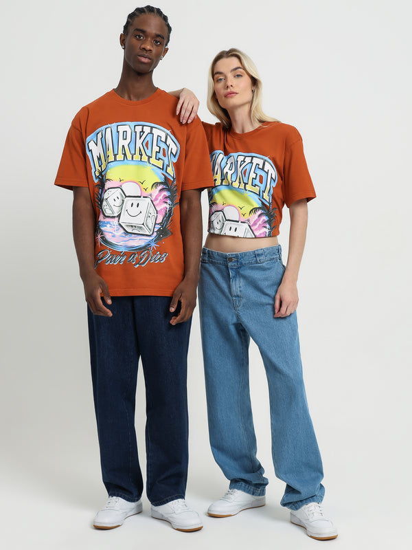 Market Smiley Pair of Dice T-Shirt in Rust Rust | Glue Store