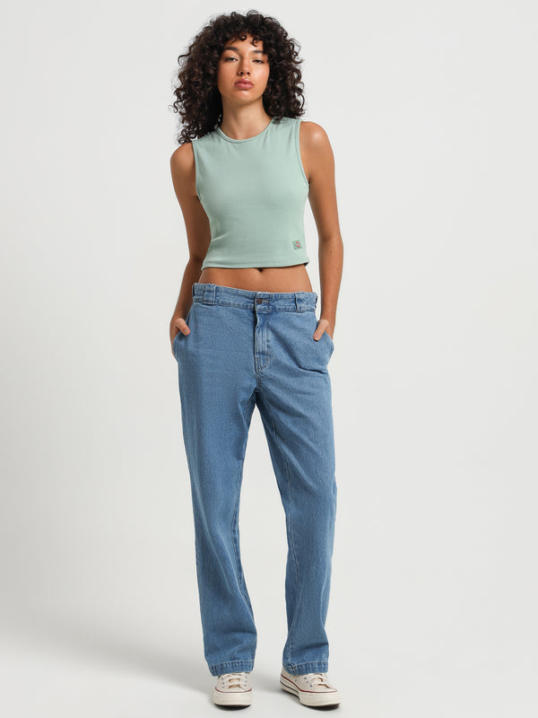 Dickies Essential Rib Crop Muscle Jade | Glue Store