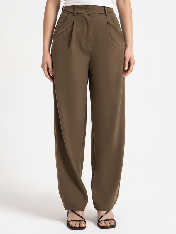 Beyond Her Hart Tailored Pants Khaki | Glue Store