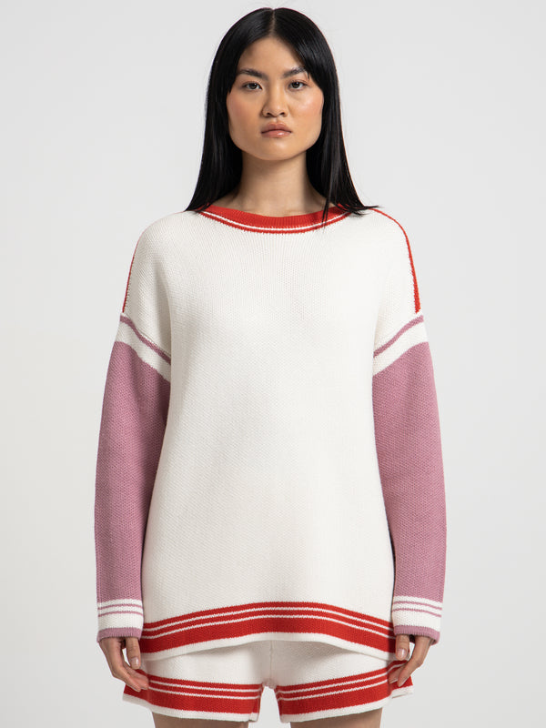 Lmnd Love Knit Jumper in Ultra Pink & Watermelon Red/pink | Glue Store