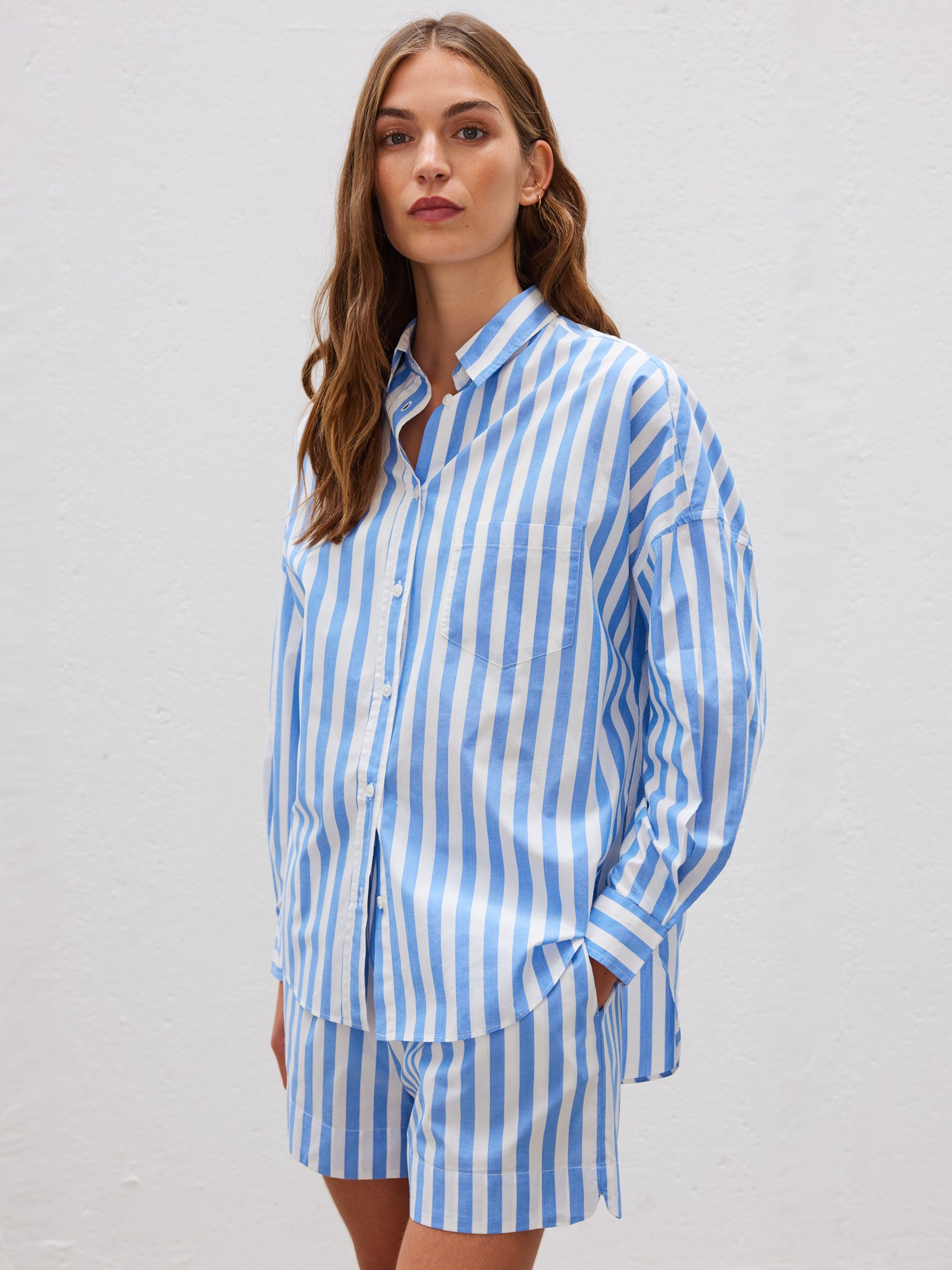 Lmnd The Chiara Shirt Blue/White | Glue Store