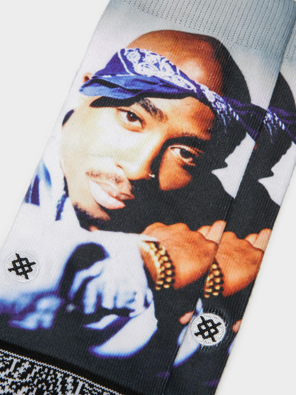 Stance One Pair of Makaveli Tupac Crew Socks Black