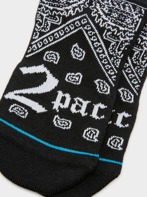 Stance One Pair of Makaveli Tupac Crew Socks in Black | Glue Store