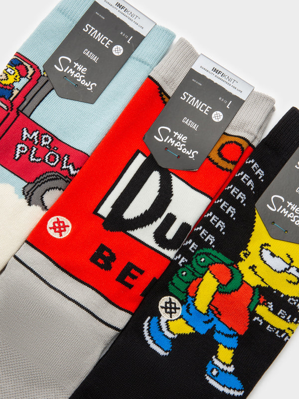 Stance 3 Pairs of The Simpsons Socks Box Set Multi