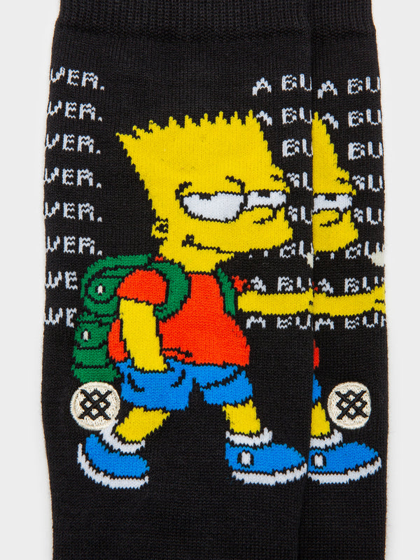 Stance One Pair of The Simpsons Bart Troubled Socks Black