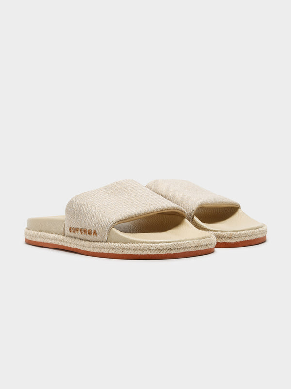 Superga 1908 Rope Linen Slide A04 Taupe | Glue Store