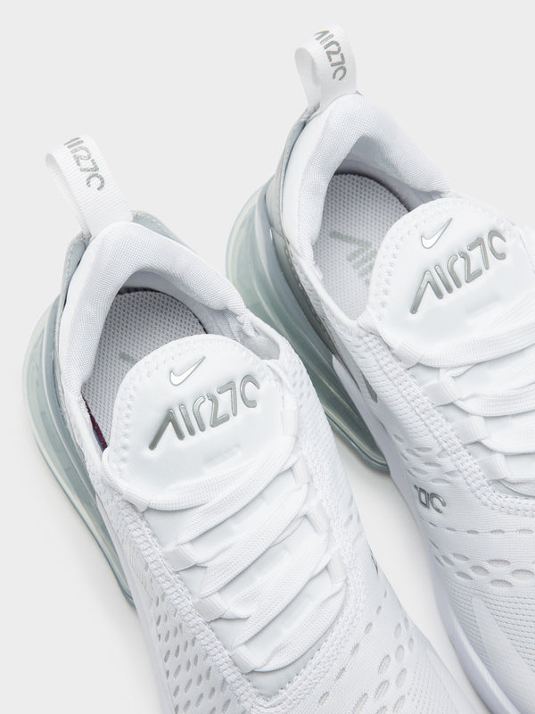 Nike Womens Air Max 270 Sneakers White Silver | Glue Store