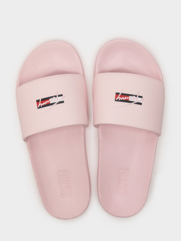 Tommy Hilfiger Womens Essential Pool Slides Light Pink