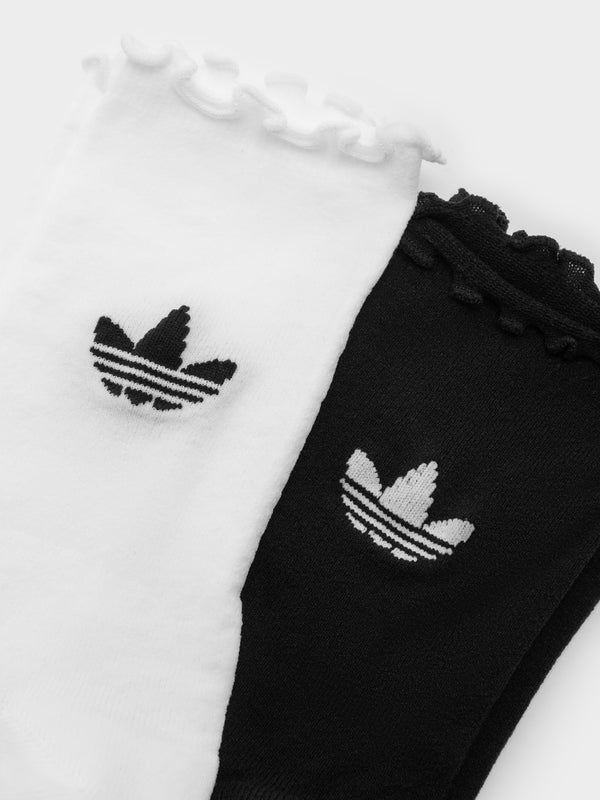 Adidas 2 Pairs of Ruffle Crew in White & Black | Glue Store