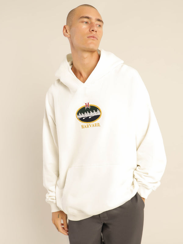 Ncaa Harvard Rowing Crest Logo Hoodie in Vintage White | Glue Store