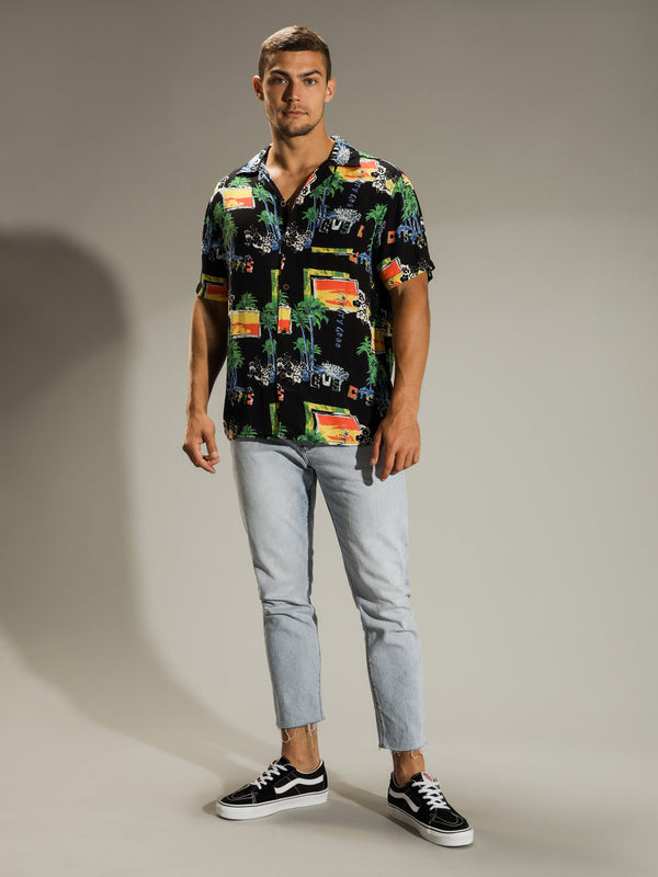 Deus Lambada Short Sleeve Shirt Black | Glue Store