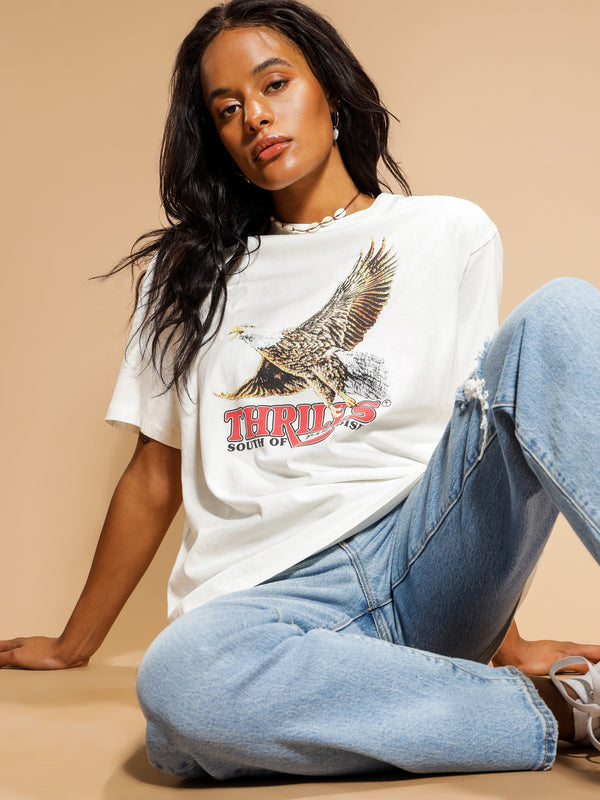 Victory Merch T-Shirt in Dirty White - Glue Store