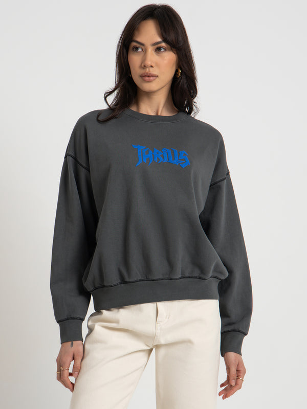 Thrills Fallout Super Slouch Crew in Merch Black | Glue Store