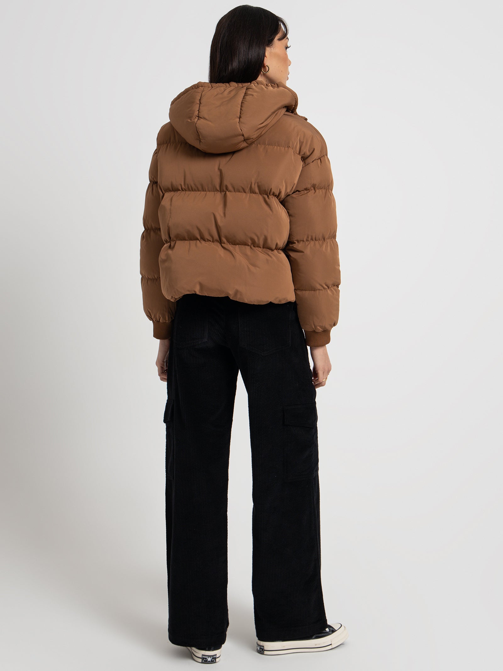 Stussy Graffiti Hood Puffer Jacket Coffee | Glue Store