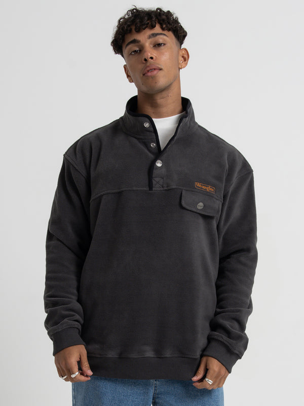 Wrangler Polar Button Up Sweat Slate | Glue Store