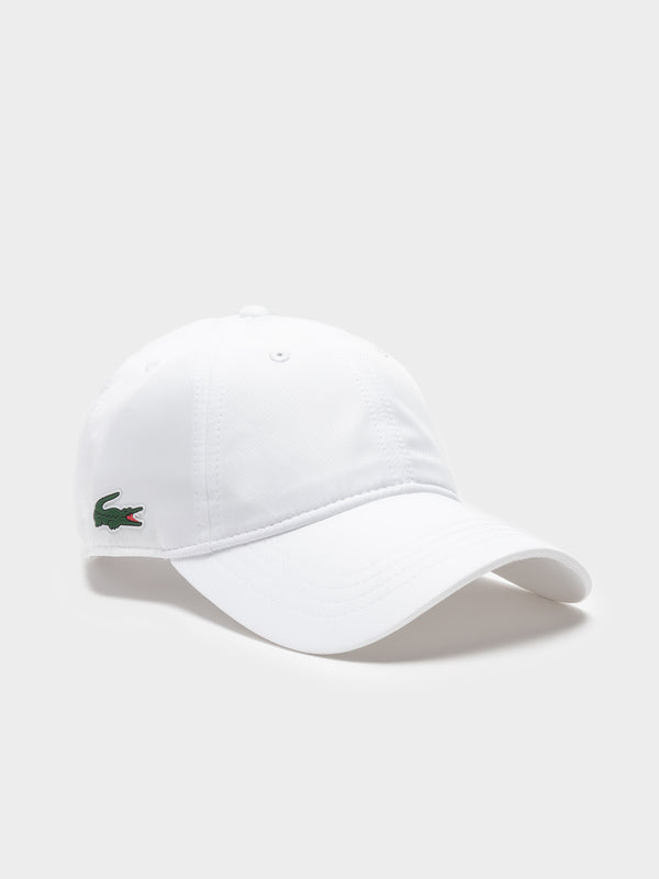 Lacoste Basic Sport Dry Fit Cap in White White | Glue Store