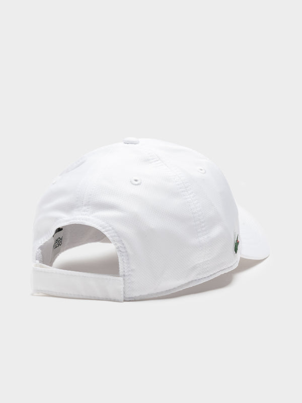 Lacoste Basic Sport Dry Fit Cap in White White | Glue Store