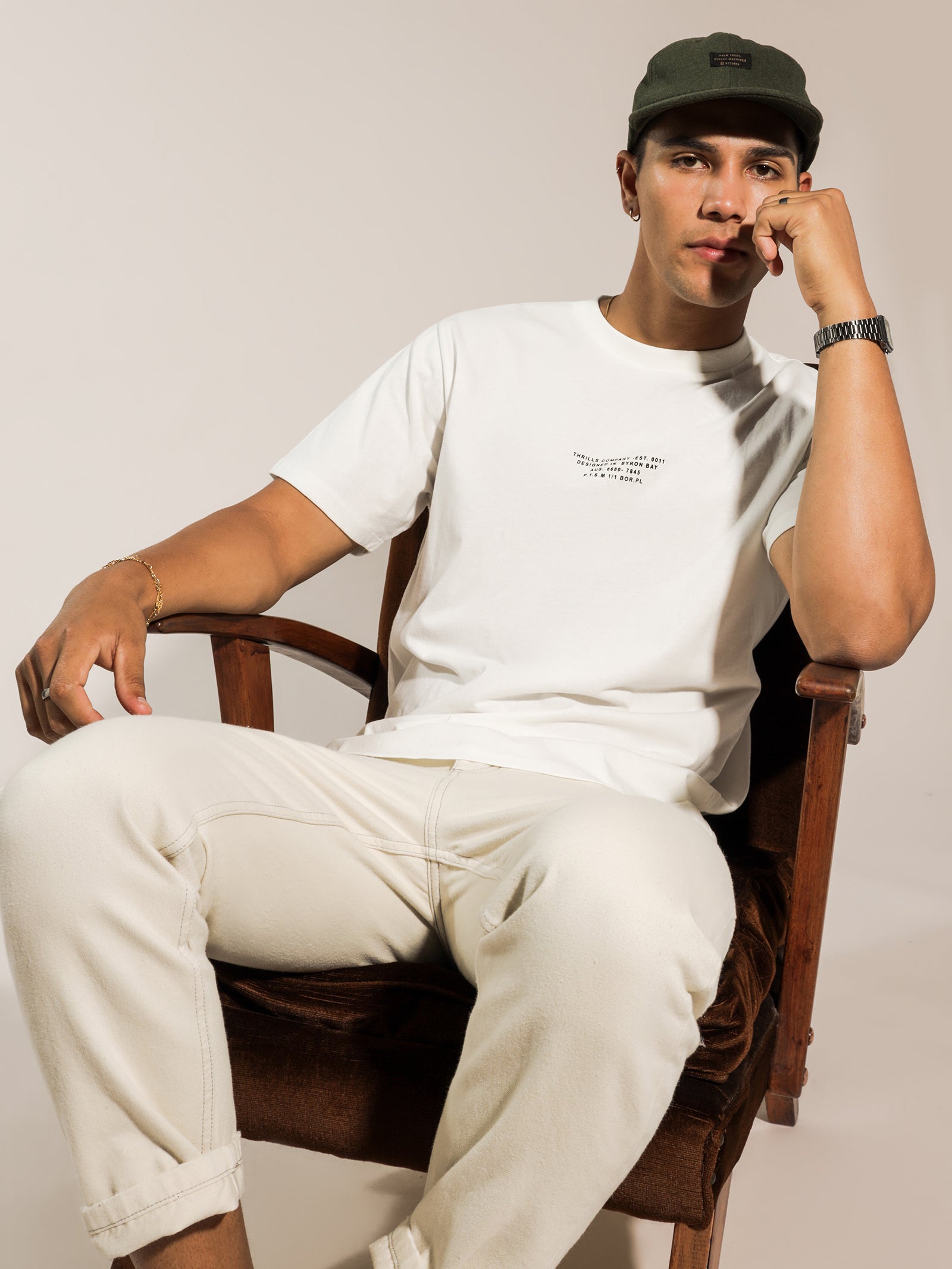 Thrills Established Merch Fit T-Shirt White | Glue Store