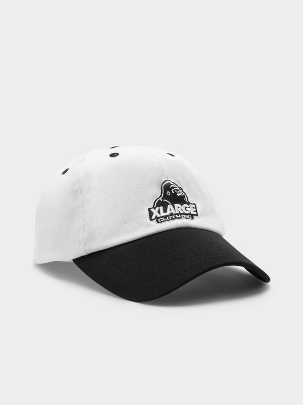 Xlarge Slanted Logo Cap in White & Black White black | Glue Store