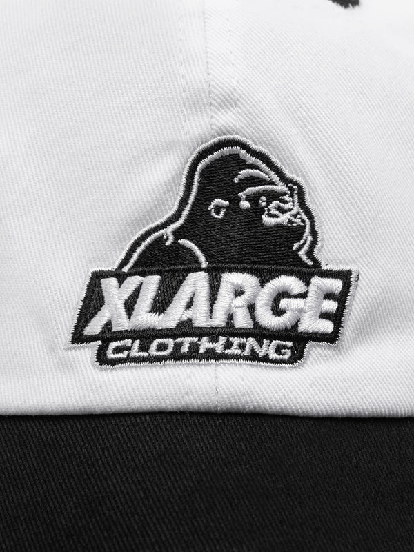 Slanted Logo Cap in White & Black - Glue Store