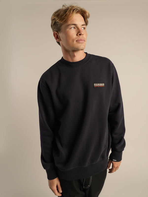 Napapijri Base C Crew Sweater 176 Blu Marine | Glue Store