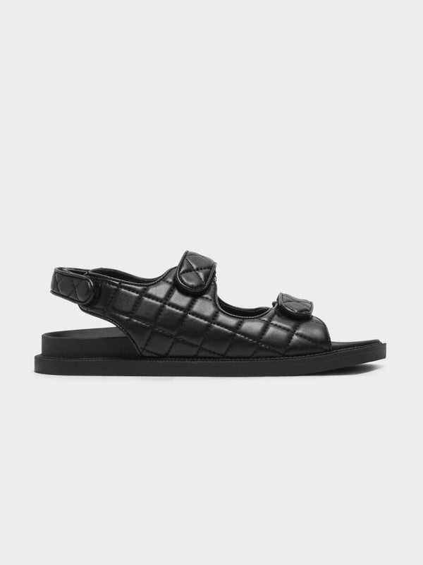 Therapy Womens Andi Quilted Sandals Black | Glue Store