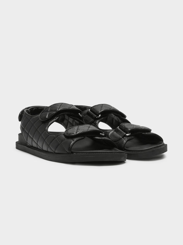 Therapy Womens Andi Quilted Sandals Black | Glue Store