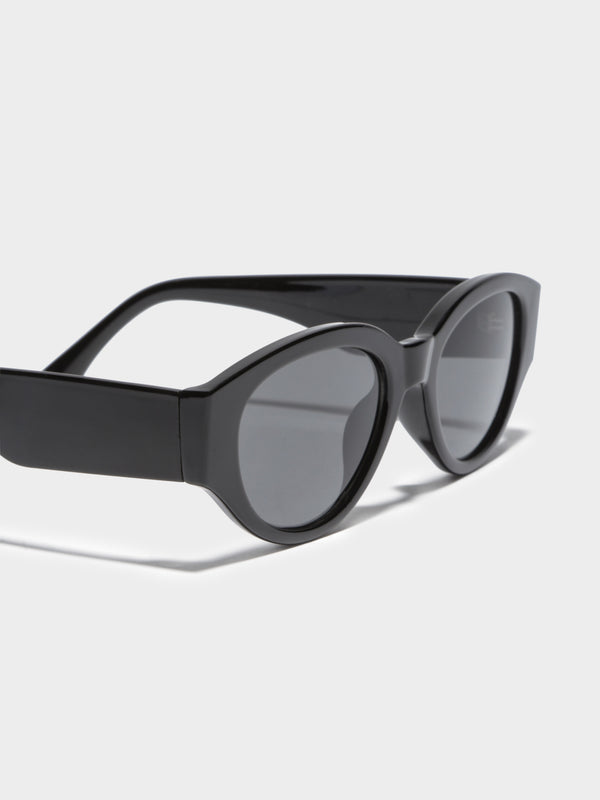 Strict Machine Retro Round Sunglasses in Jett Black - Glue Store