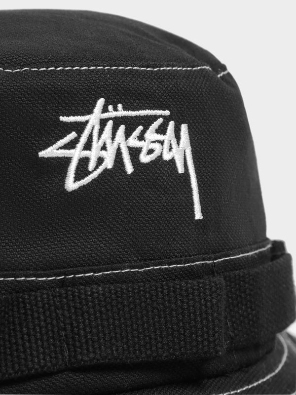 Stussy Contrast Stitch Boonie Hat in Black & White | Glue Store